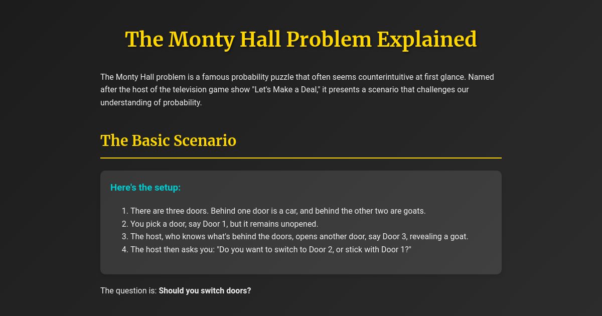 Monty Hall Game Show