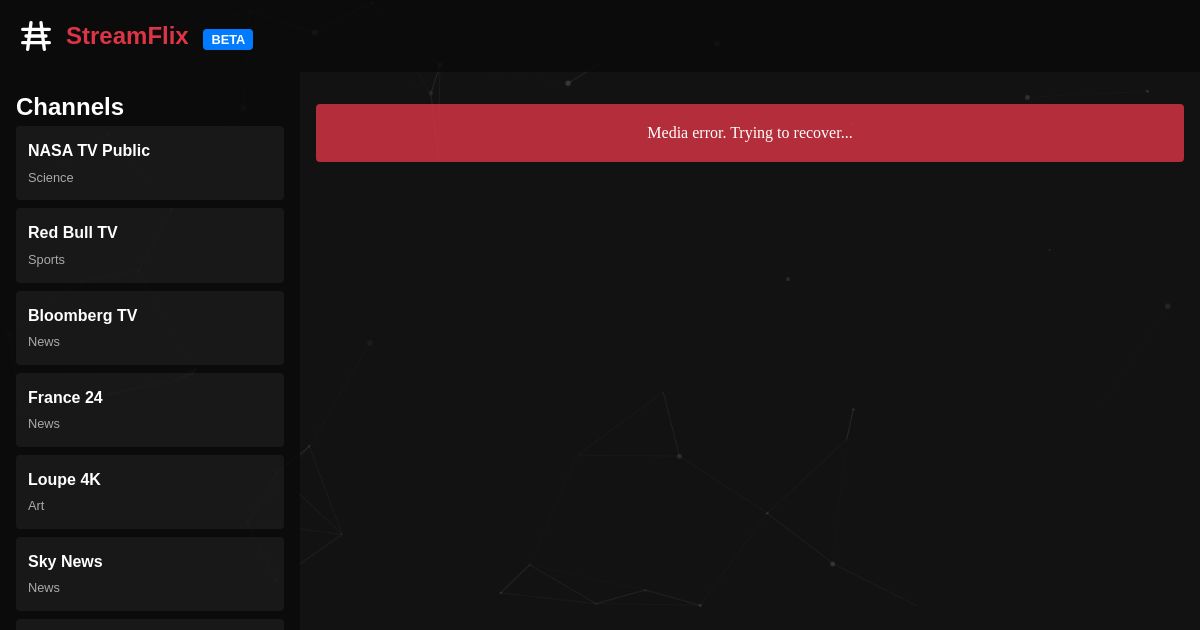 StreamFlix - Responsive Live Streaming Platform (Beta)