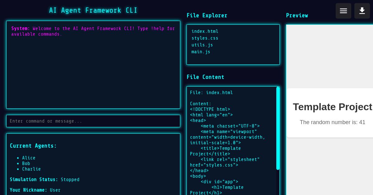 AI Agent Framework CLI with Project Management