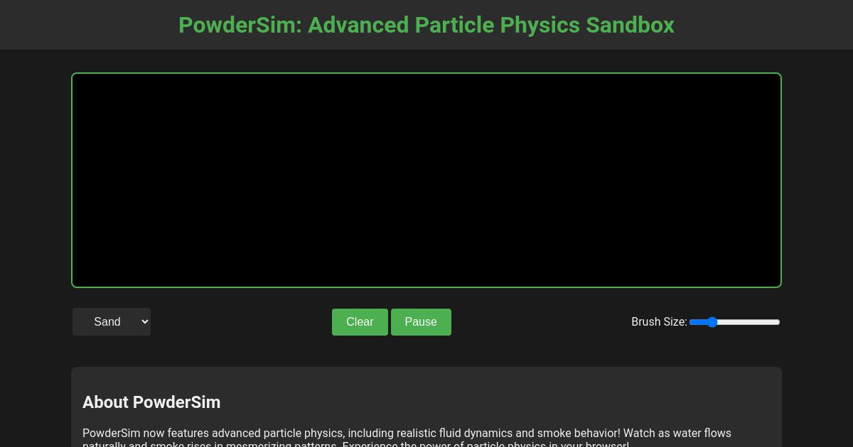 PowderSim: Advanced Particle Physics Sandbox