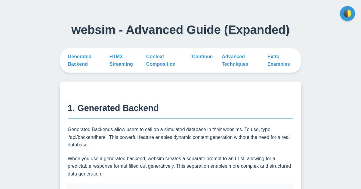 websim - Advanced Guide (Expanded)