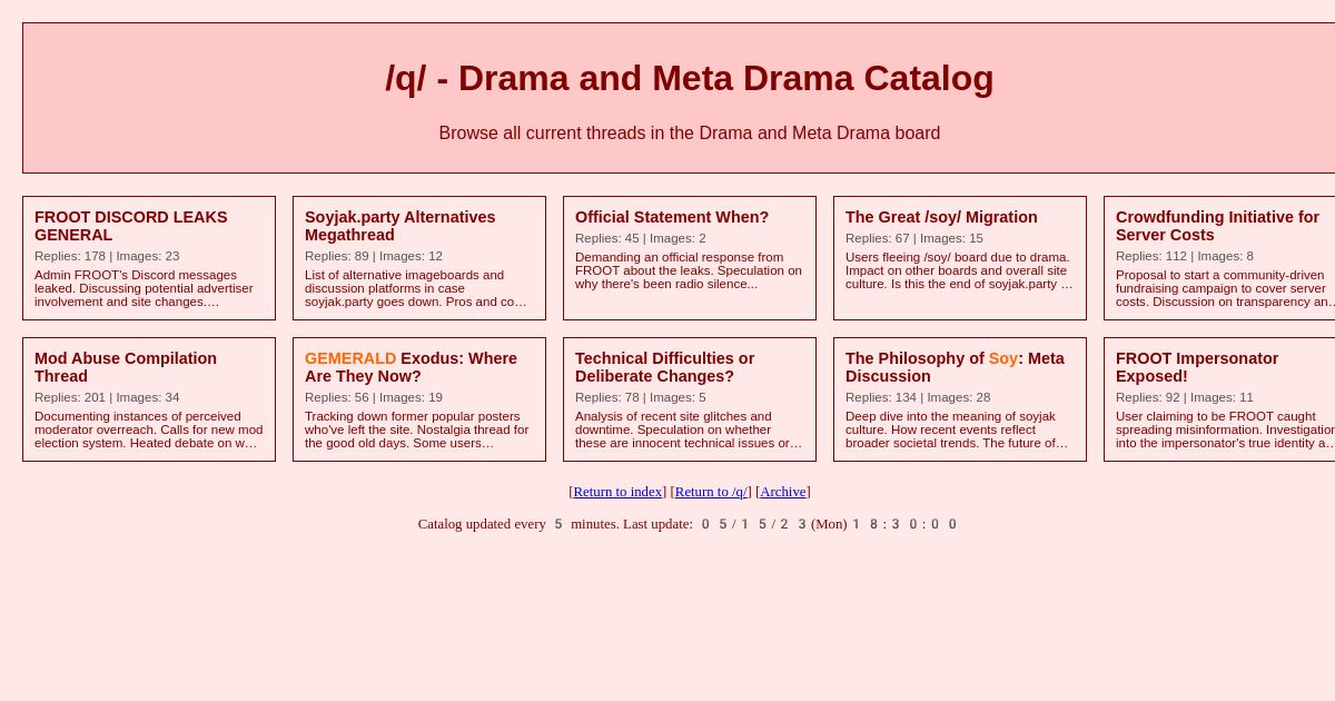 soyjak.party - /q/ - Drama and Meta Drama Catalog