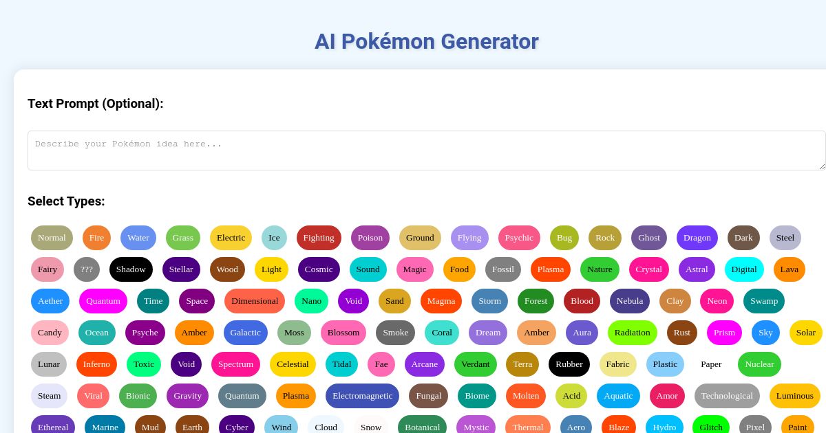 AI Pokémon Generator