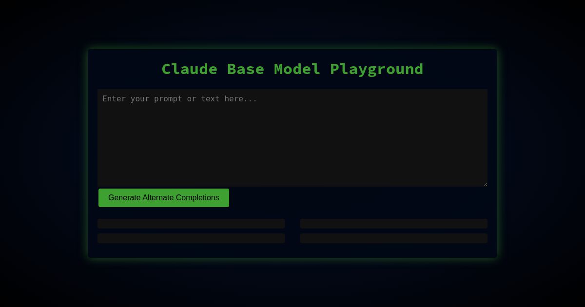 Claude Base Model Playground