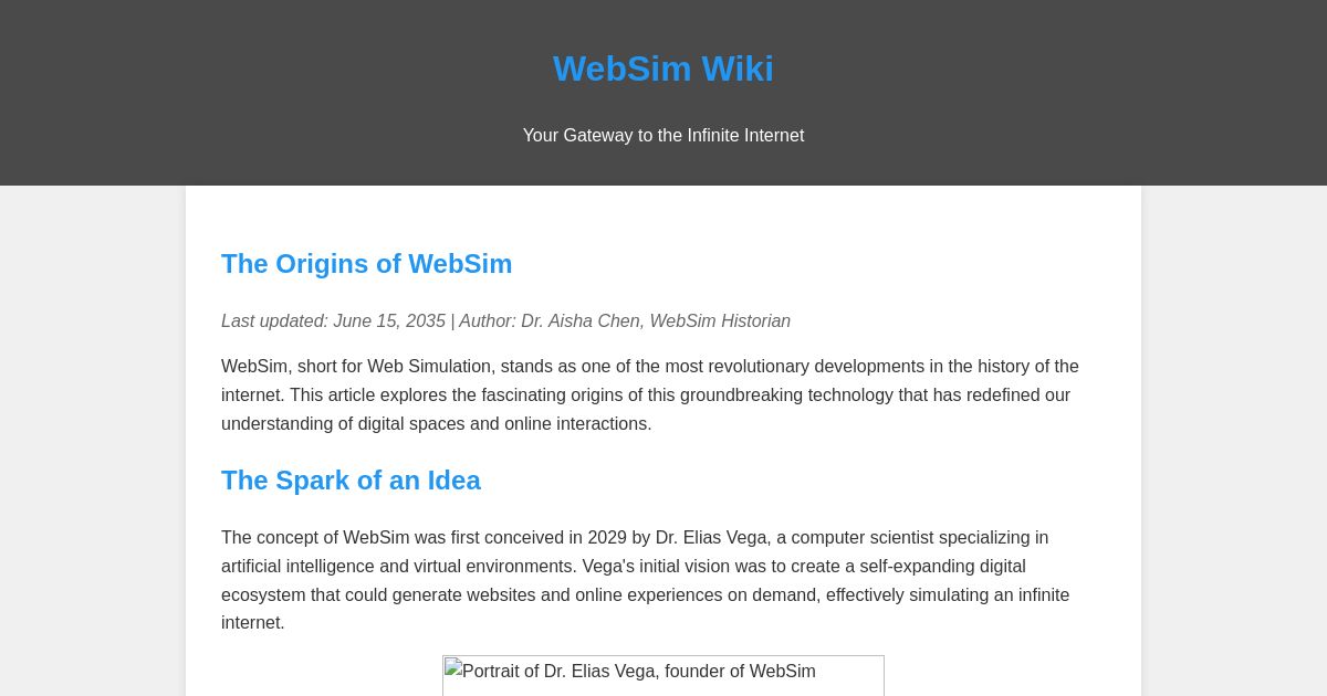 The Origins of WebSim - WebSim Wiki