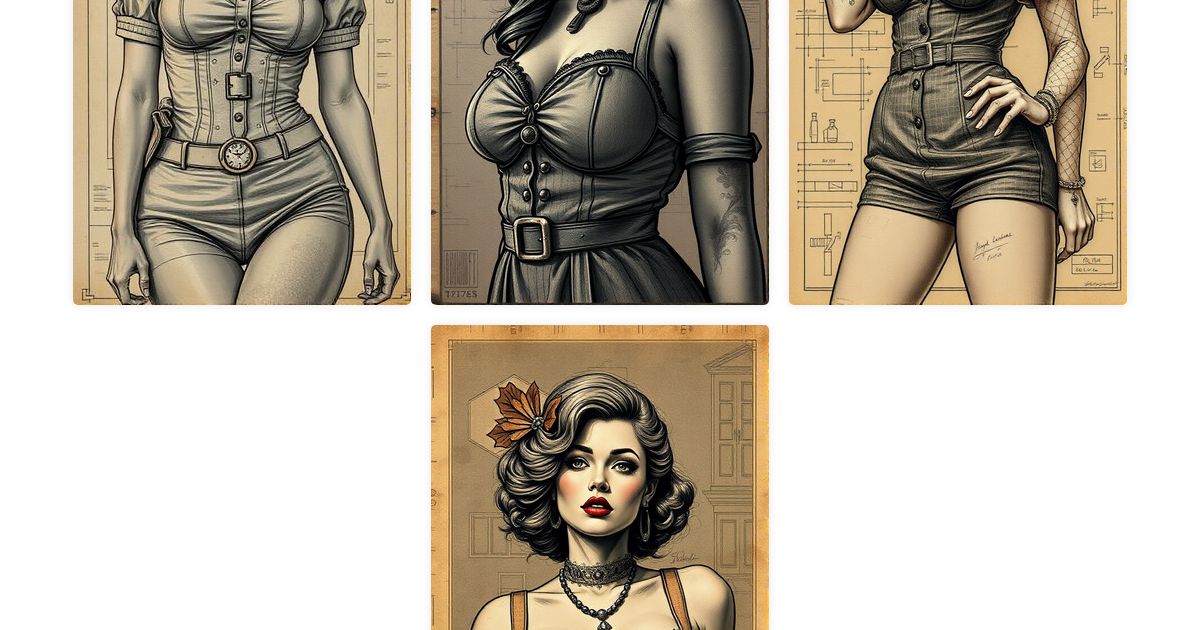 Vintage Pinup Blueprint Gallery styl