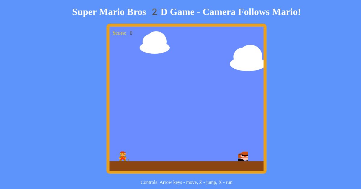 Super Mario Bros 2D Game - Camera Follows Mario!