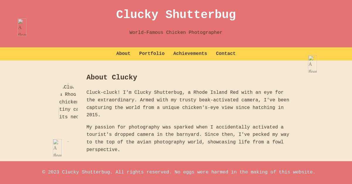 Clucky Shutterbug | World-Famous Chicken Photographer