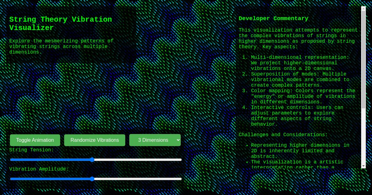 String Theory Vibration Visualizer