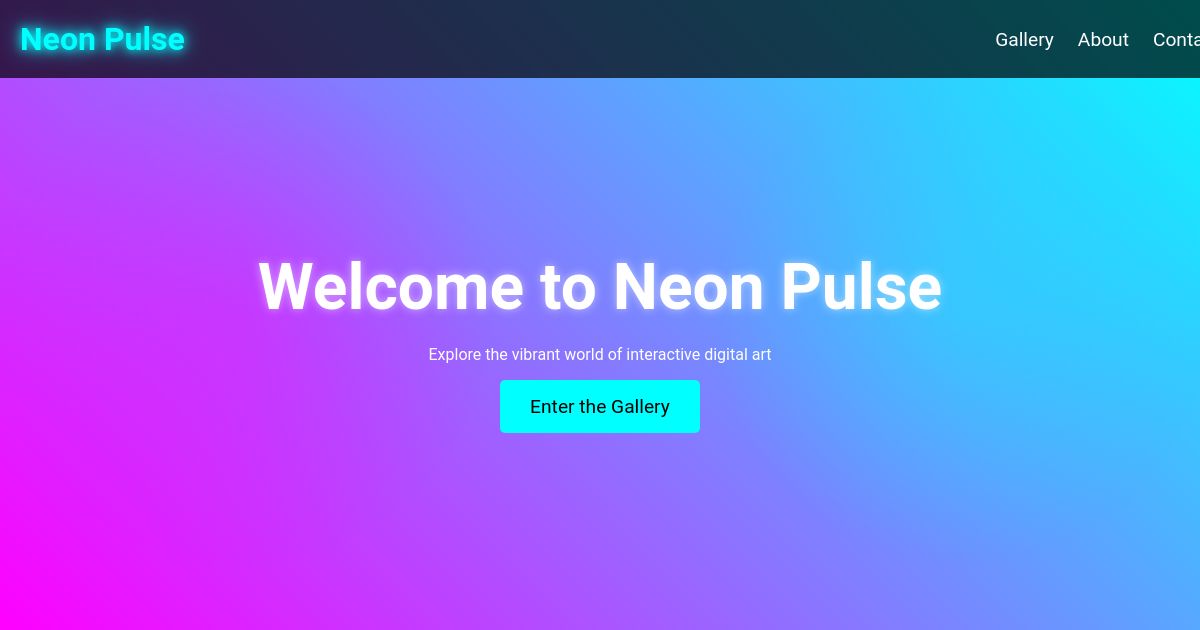 Neon Pulse - Interactive Digital Art Gallery