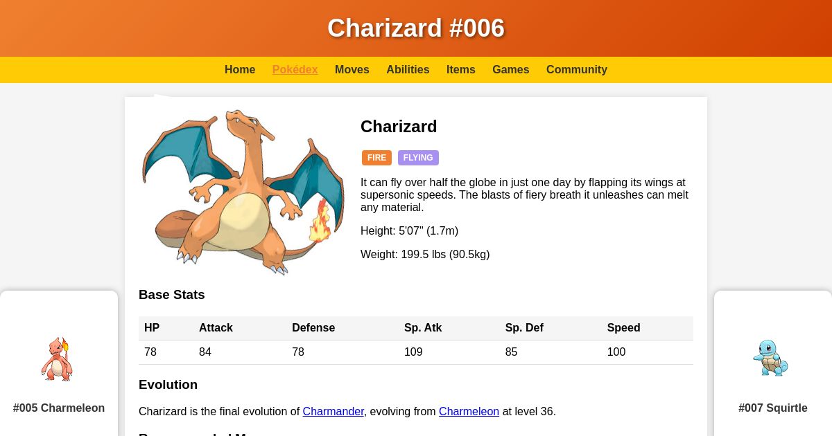 PokémonDB - Charizard #006