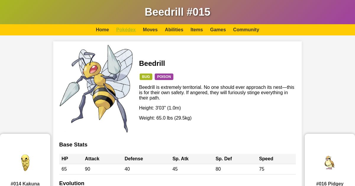 PokémonDB - Beedrill #015