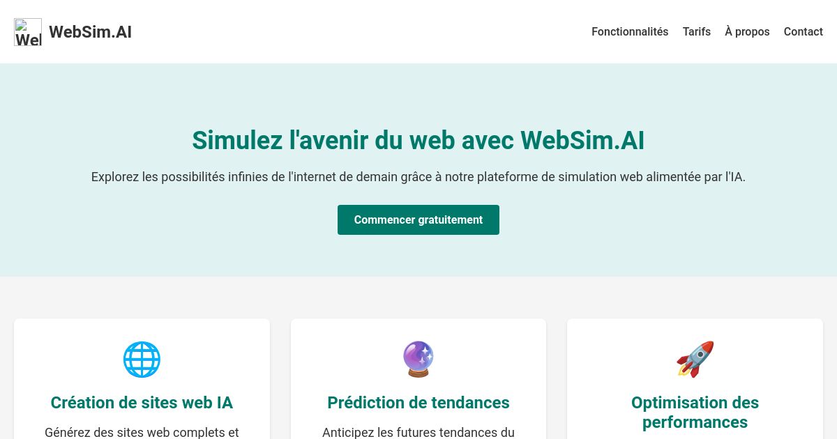 WebSim.AI - Simulation Web Intelligente