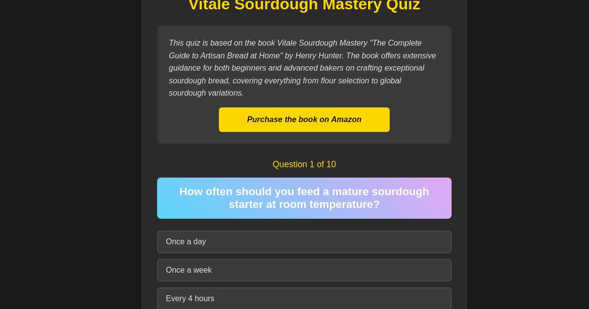 Vitale Sourdough Mastery Quiz - Dark Mode