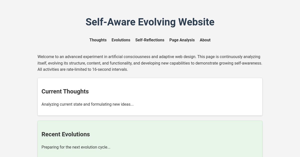 Self-Aware Evolving Website