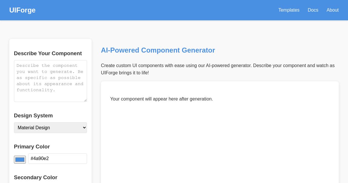 UIForge - AI-Powered Component Generator