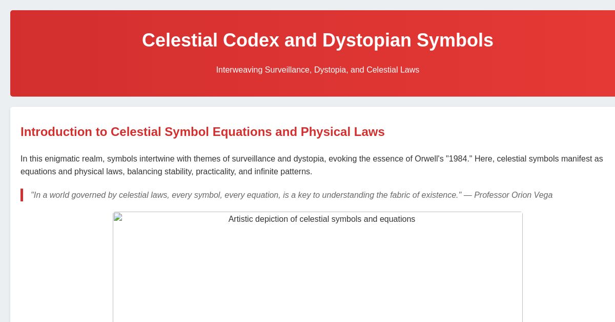 Celestial Codex and Dystopian Symbols