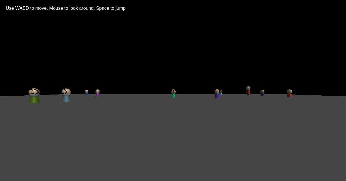 3D Walking White Bald Men Simulator with Gravity