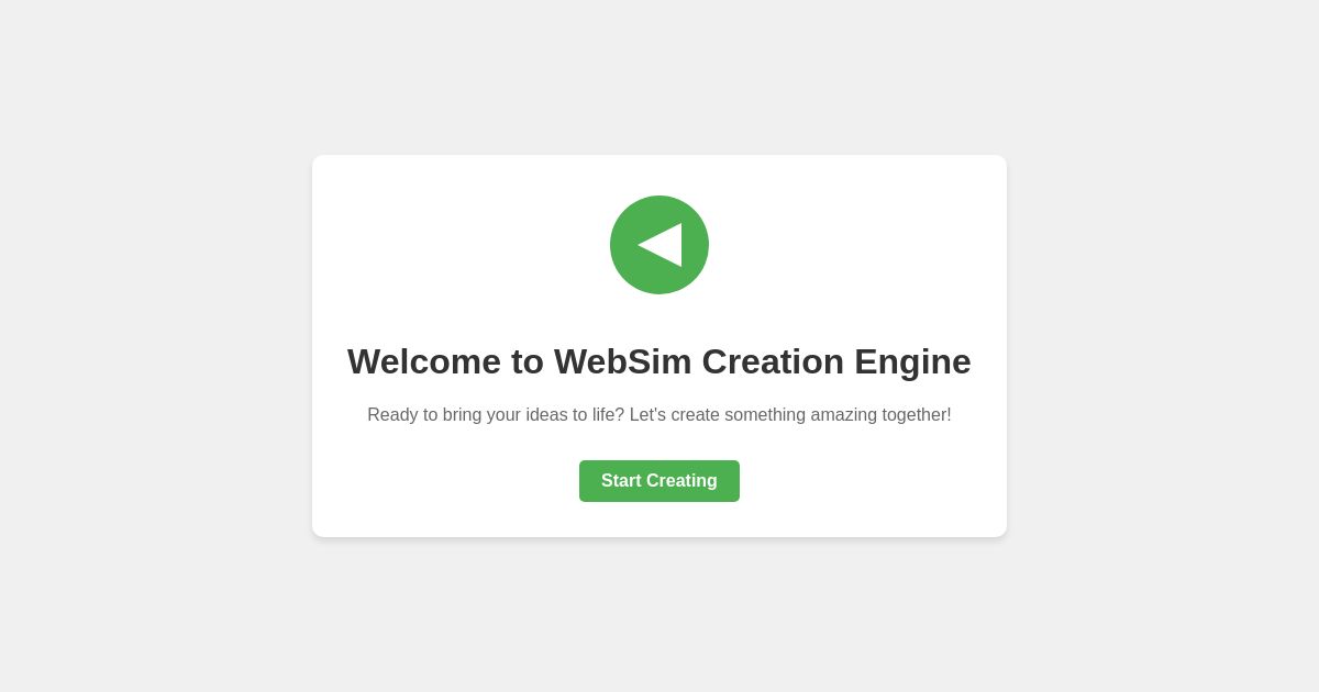 Welcome to WebSim Creation Engine