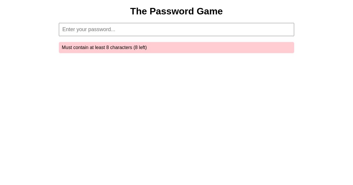 The Password Game (Functional)