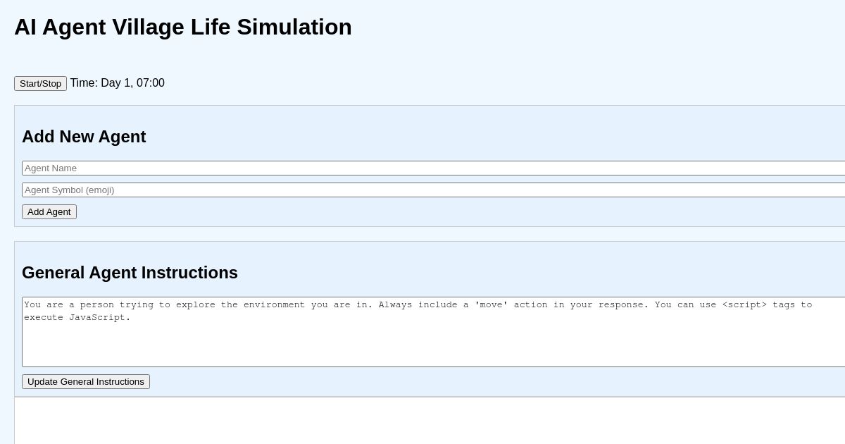 AI Agent Village Life Simulation