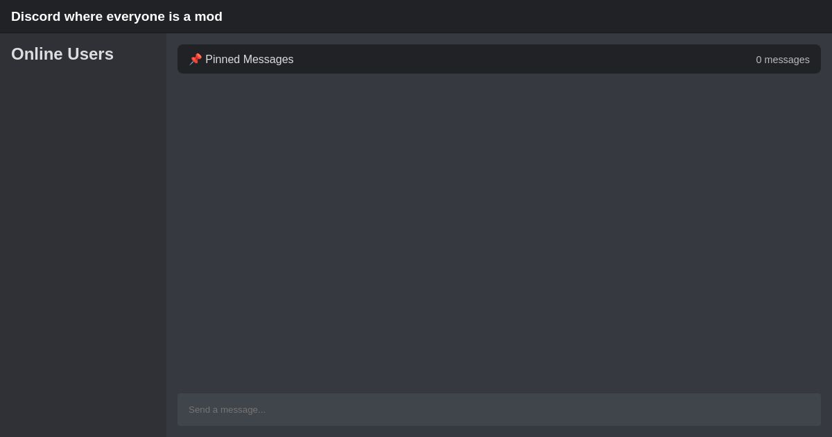 Discord but everyone's a mod