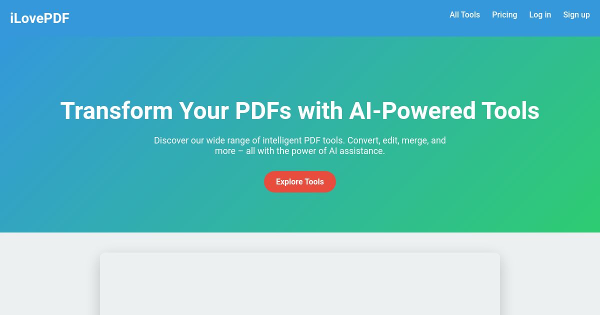 iLovePDF | Beautiful PDF Tools with AI Assistance