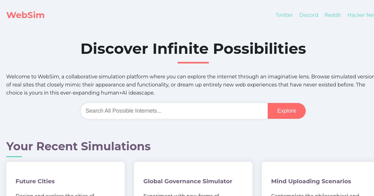 WebSim: Home Page