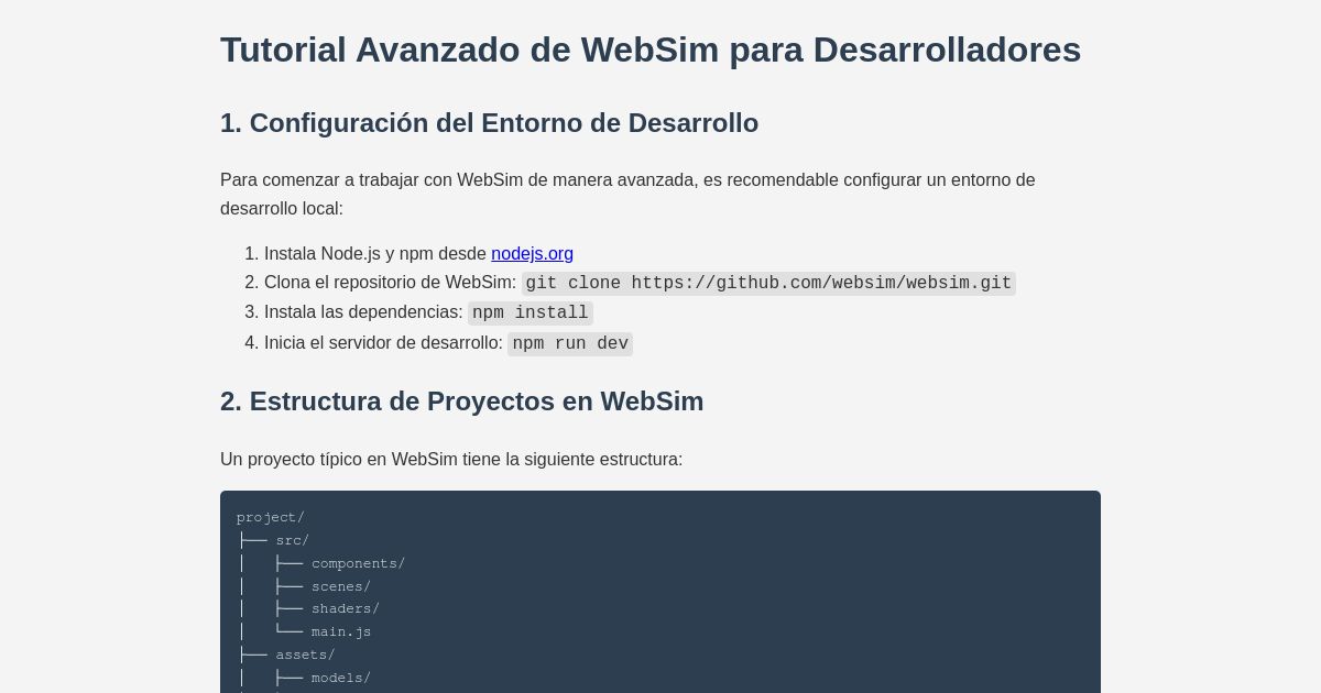 Tutorial Avanzado de WebSim para Desarrolladores