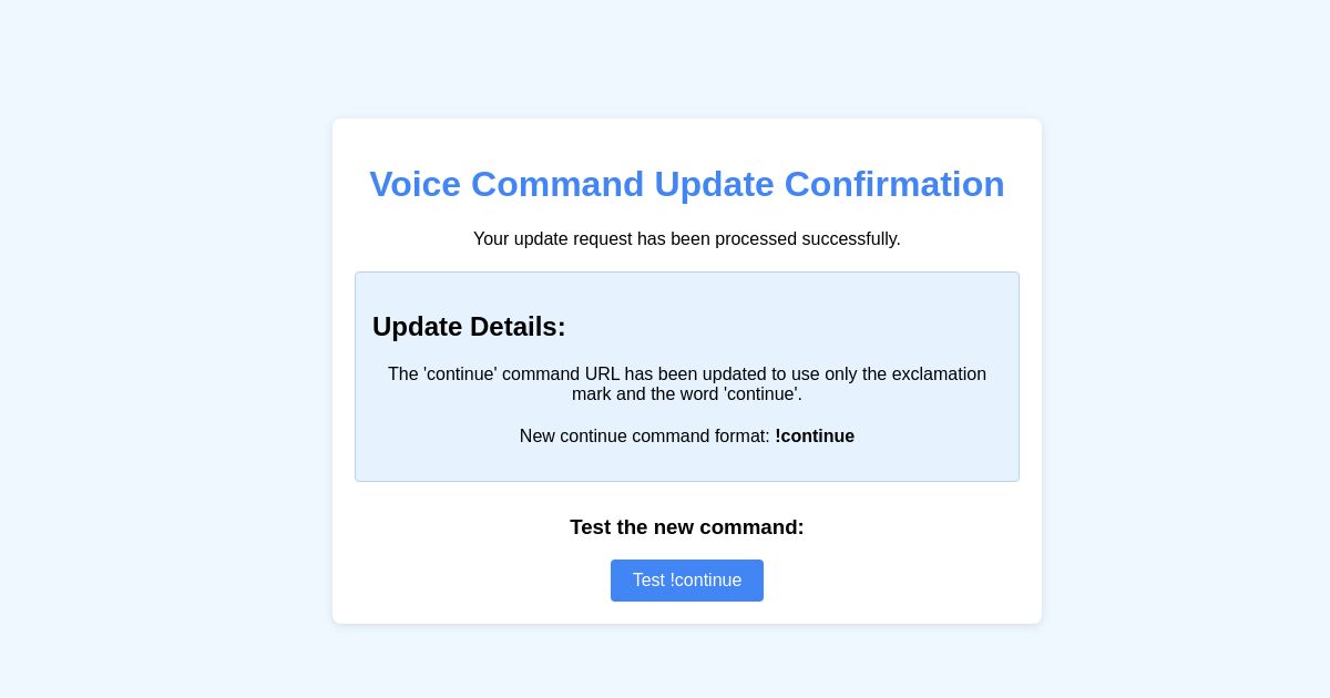WebSim AI - Voice Command Update Confirmation
