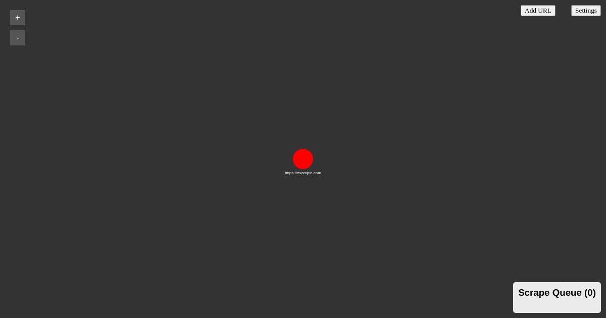 Interactive Web Crawler Visualization with Infinite Zoom and Node Info