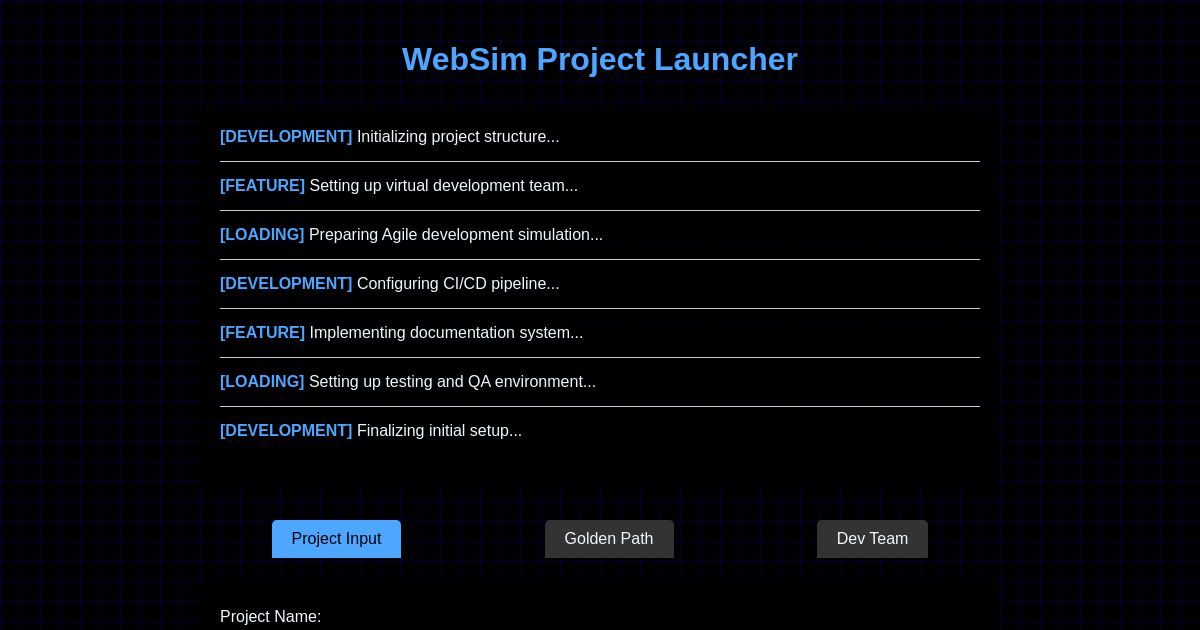 WebSim Project Launcher
