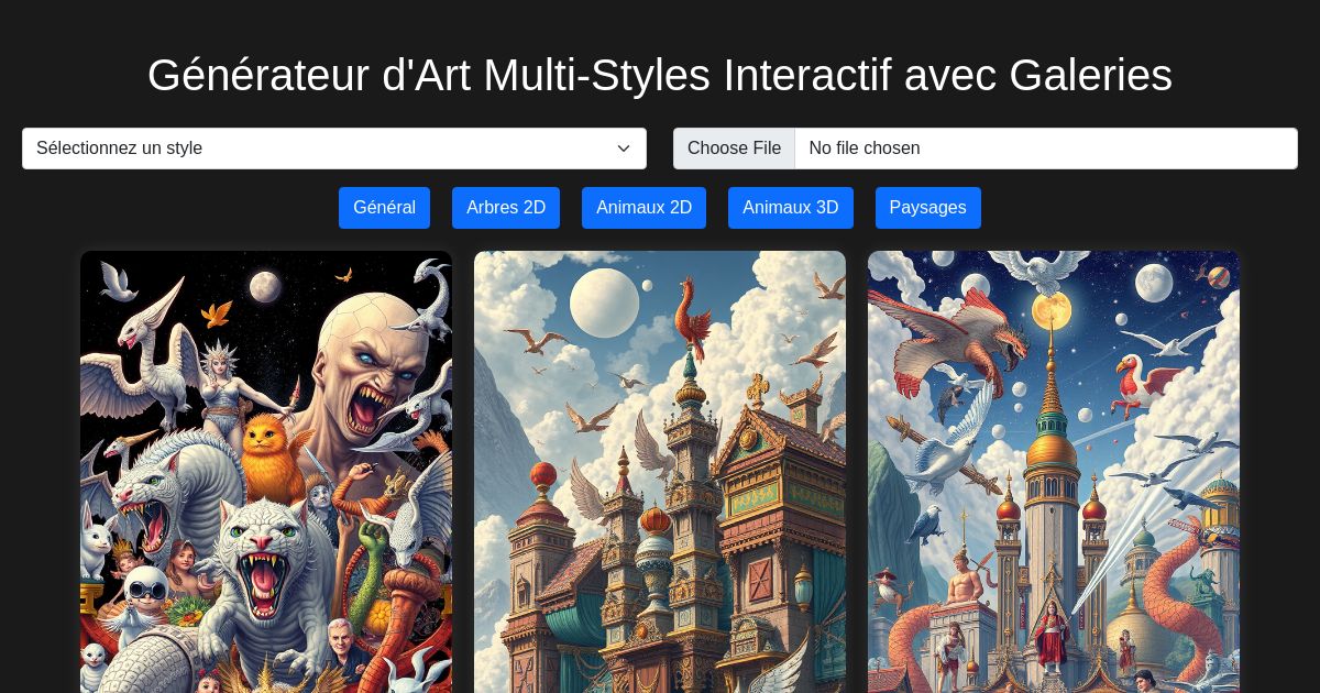 Générateur d'Art Multi-Styles Interactif avec Galeries