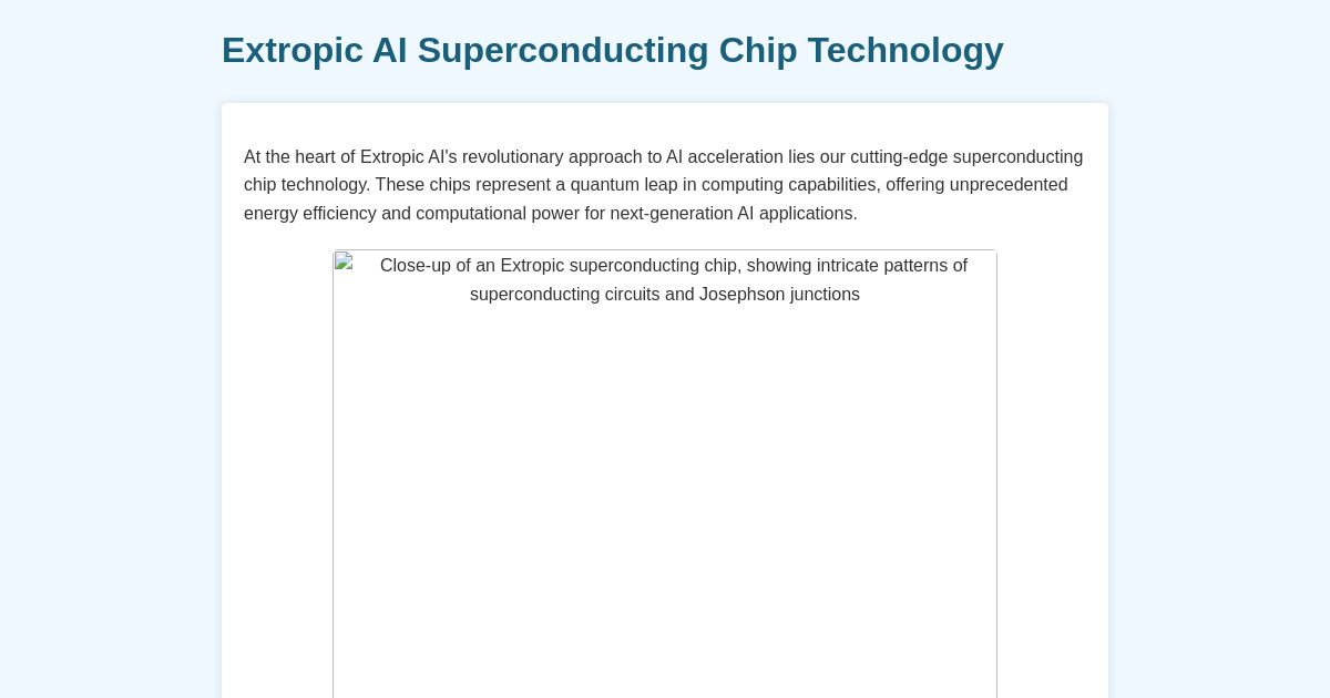 Extropic AI - Superconducting Chip Technology