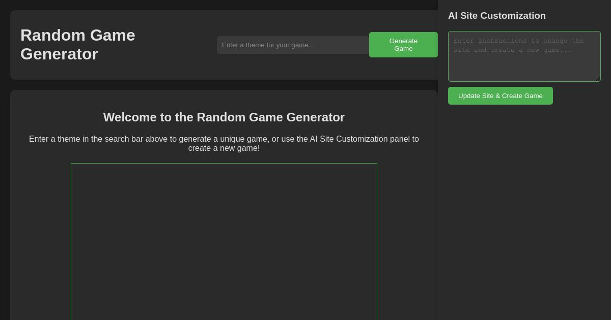 Random Game Generator - Game Hub