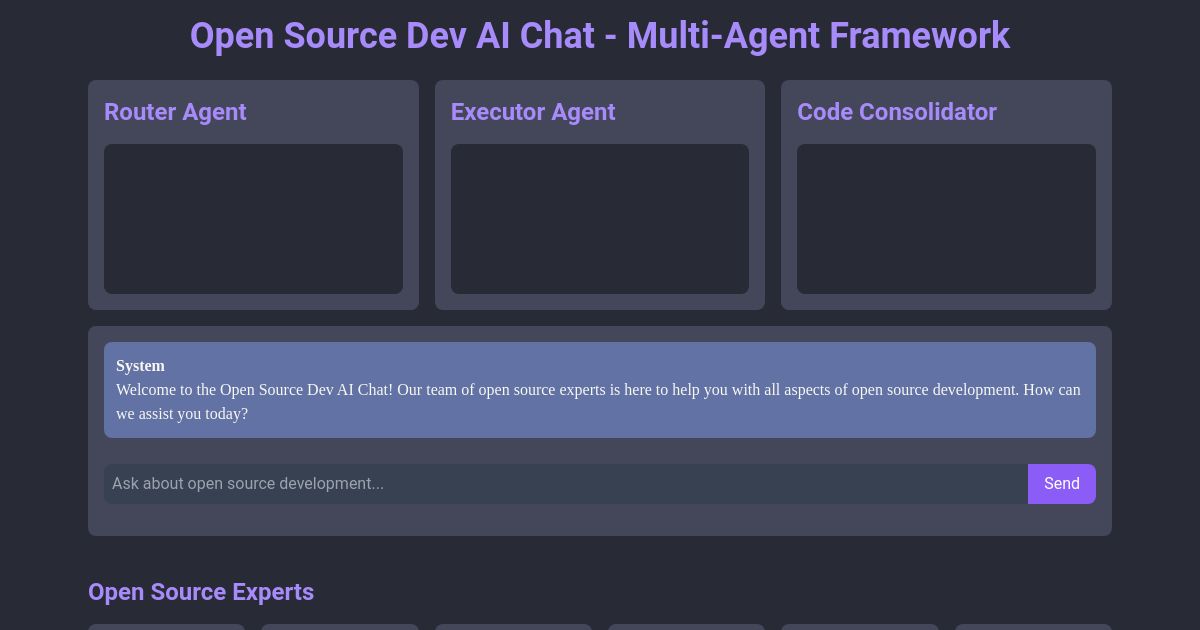 Open Source Dev AI Chat - Multi-Agent Framework