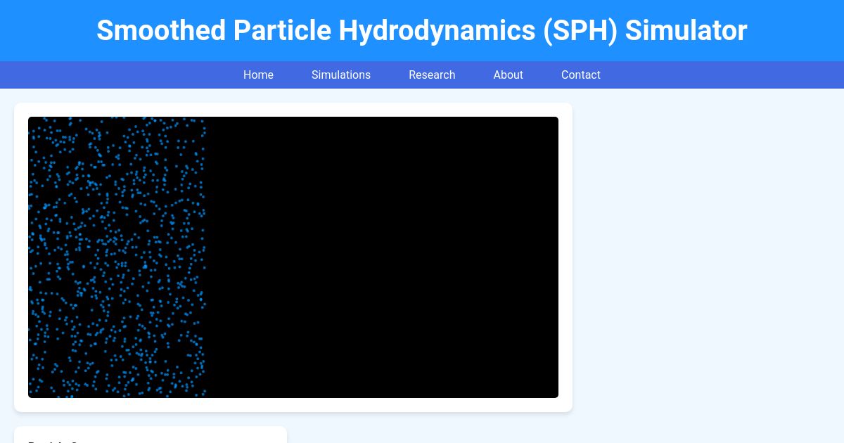 FluidSimulations.com - Smoothed Particle Hydrodynamics (SPH) Simulator