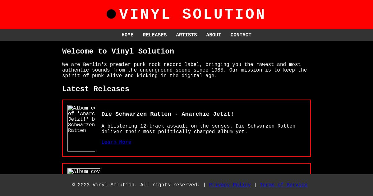Vinyl Solution - German Punk Record Label