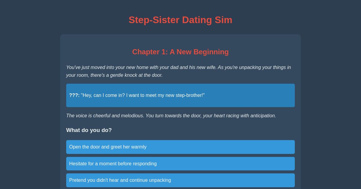 Step-Sister Dating Sim - Game Start