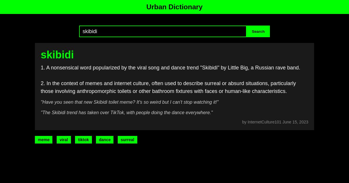Urban Dictionary: skibidi