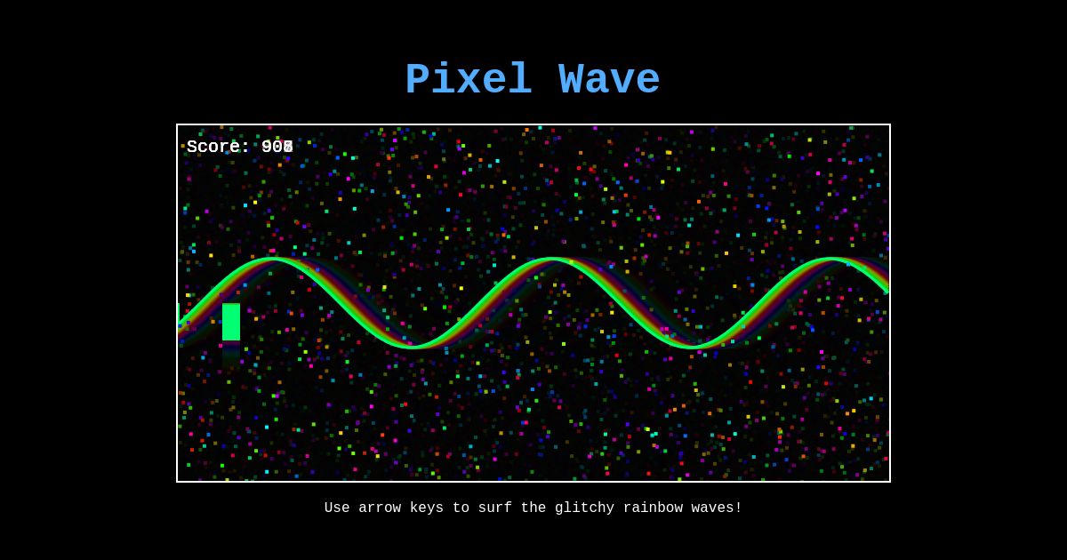 Pixel Wave: Glitchy Rainbow Surfstyl