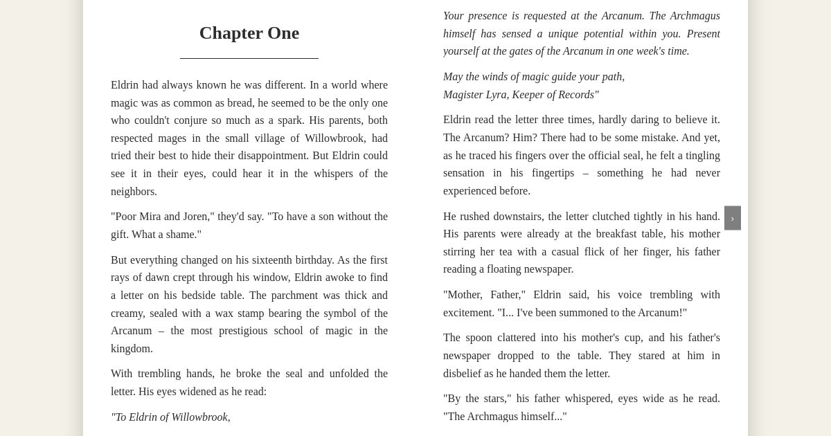The Archmage's Apprentice - Chapter One