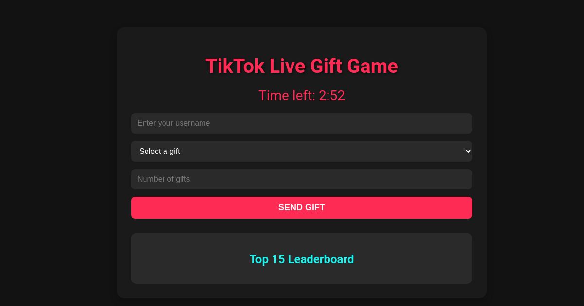 TikTok Live Gift Game