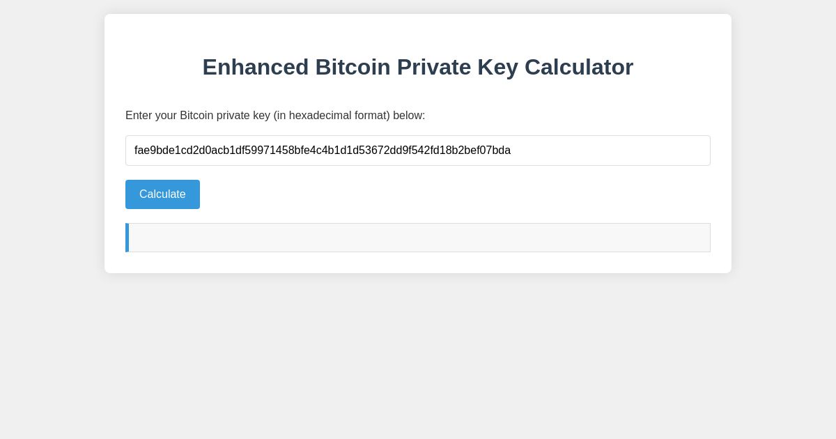 Enhanced Bitcoin Private Key Calculator