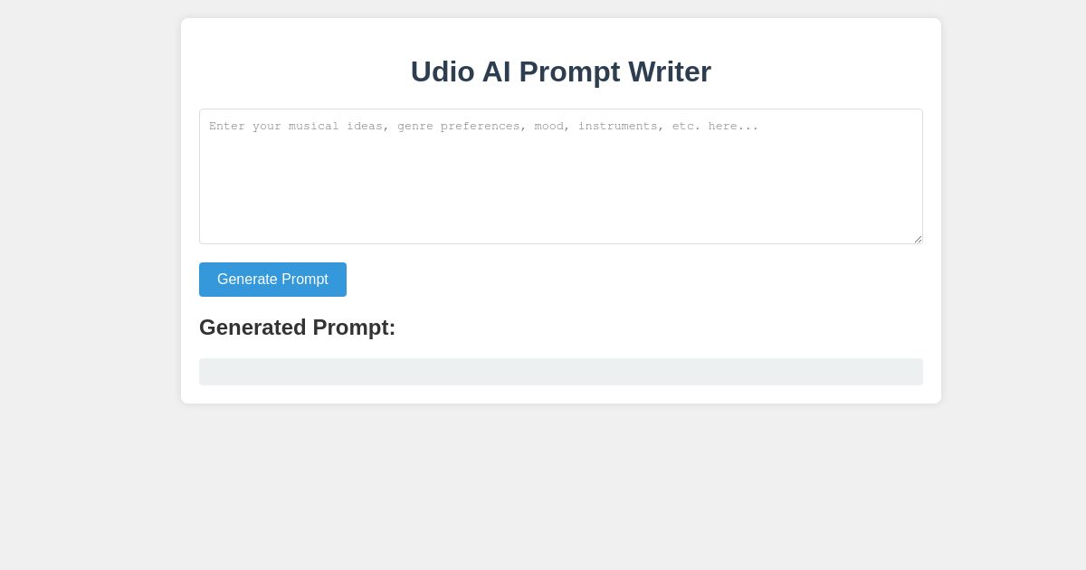Udio AI Prompt Writer