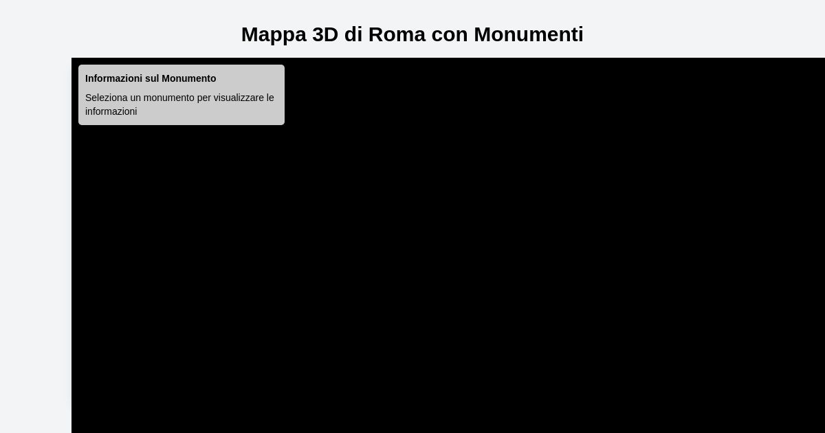 Mappa 3D di Roma con Monumenti