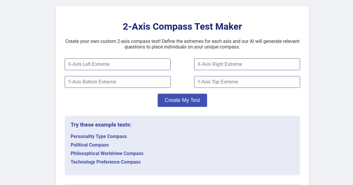 2-Axis Compass Test Maker - Create Your Own Custom Test