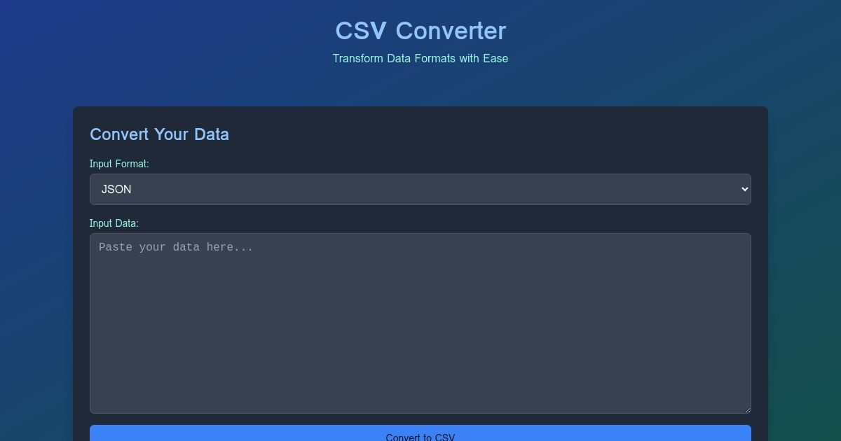 CSV Converter: Transform Data Formats with Ease