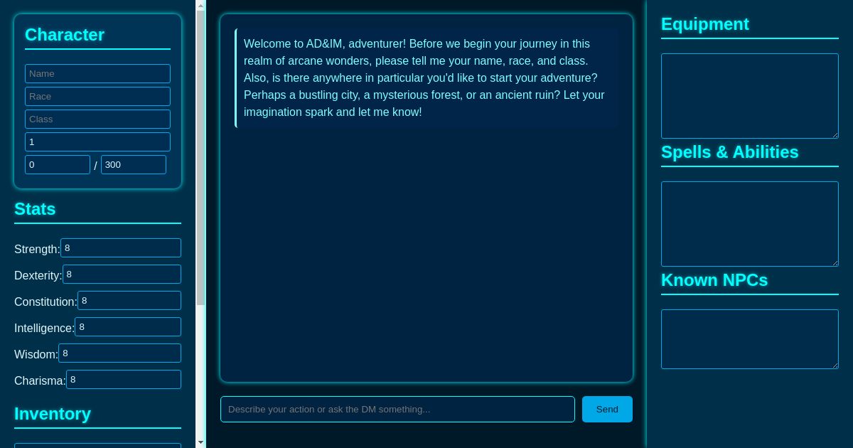 AD&IM: Interactive Character Sheetstyl