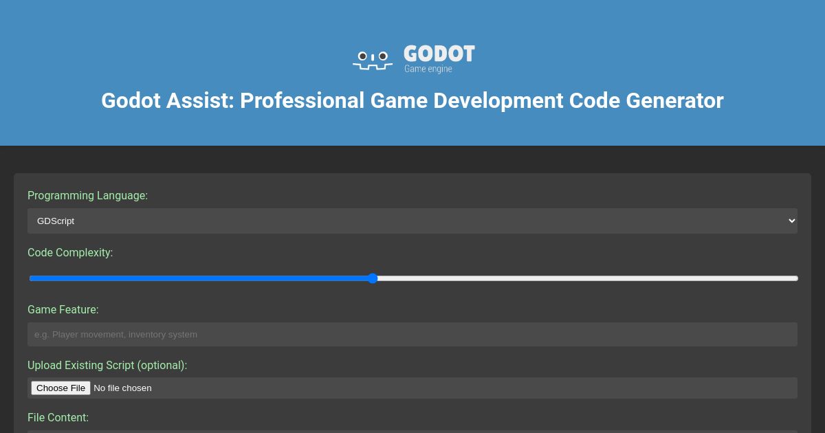 Godot Assist: Professional Game Development Code Generator